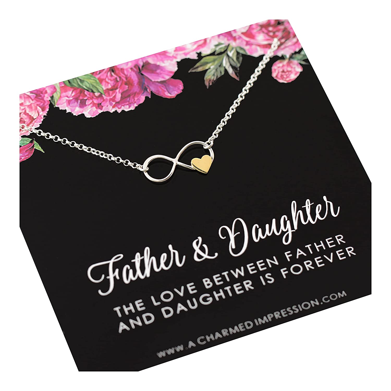 Father and Daughter Necklace • Infinite Love • 925 Sterling Silver • I ...