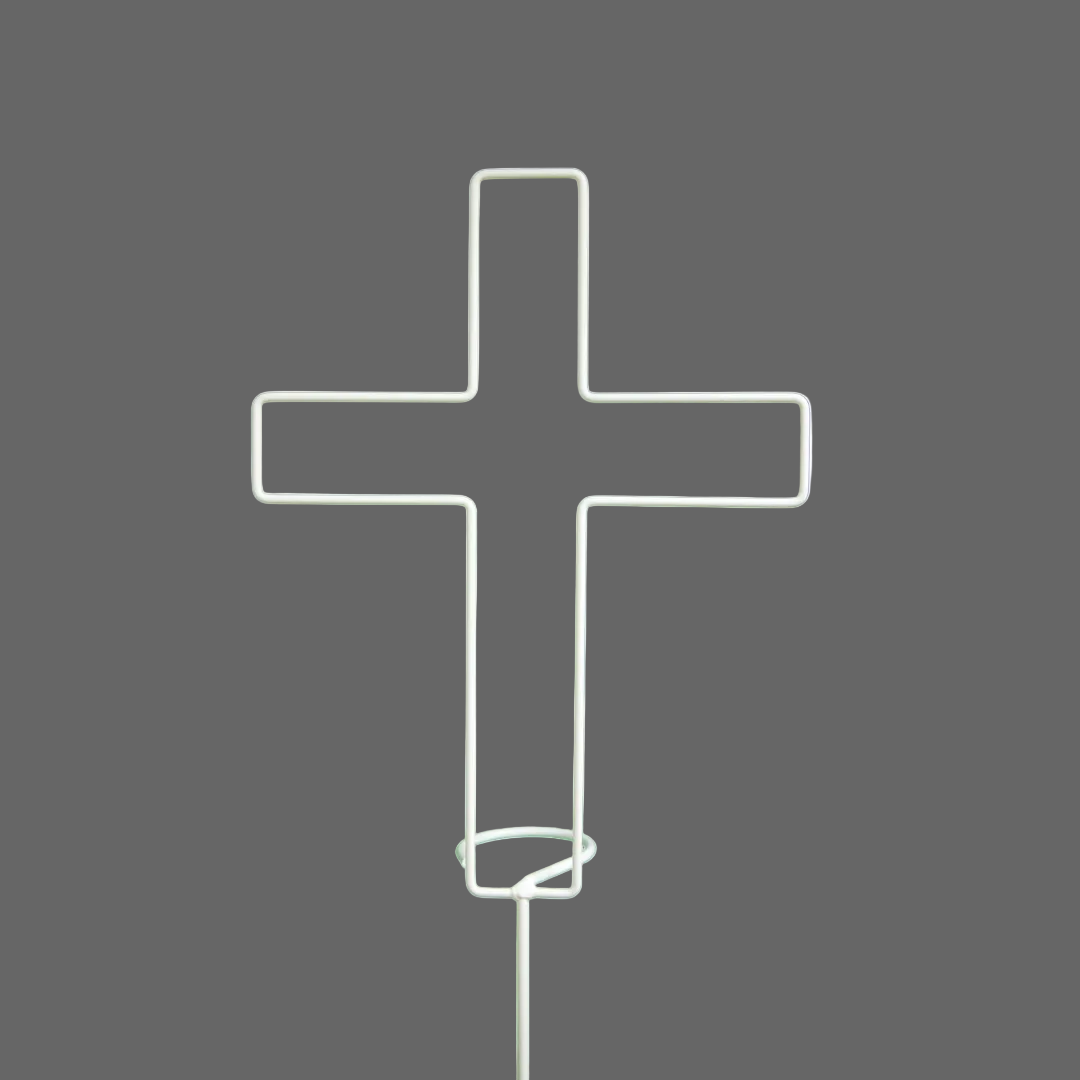 Cross Cemetery Flower Stand – 28" USA Steel (White) | Legg's – Leggs ...